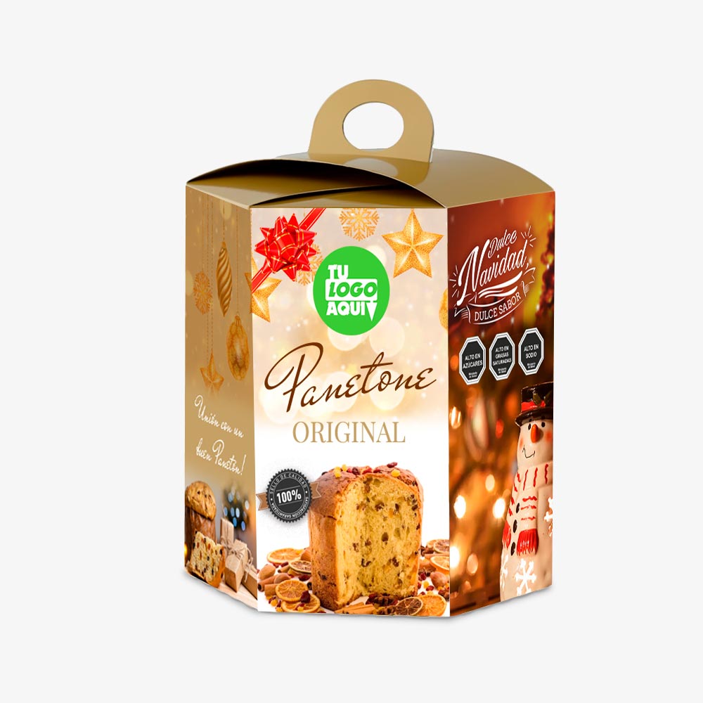 Caja de panetón ecológico hexagonal 900 gr | LimaPE